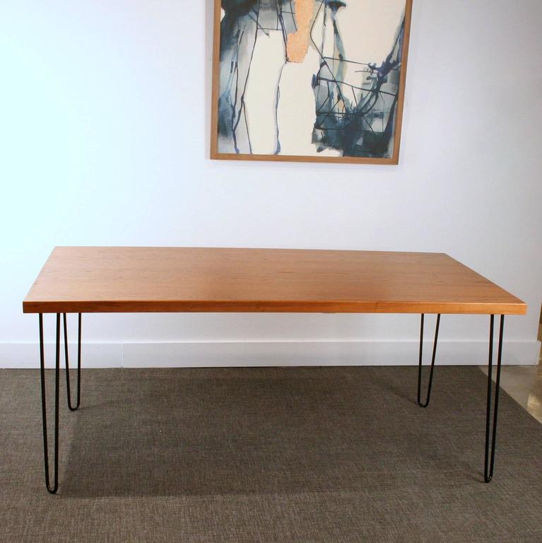 Teak Black Hairpin Legs Dining Table For Sale at 1stDibs | hairpin leg ...