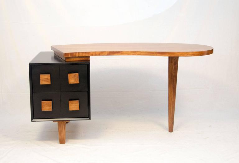 Two-Tone Organic Shape Desk, American, Paul Laszlo Style at 1stDibs