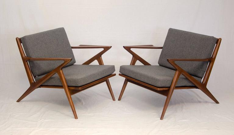 Pair of Danish Z Lounge Chairs, Poul Jensen for Selig at 1stDibs
