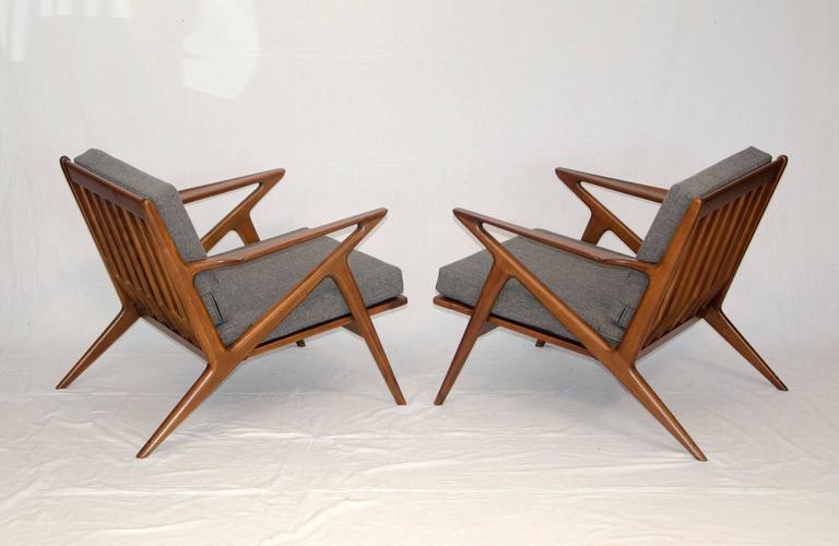 Pair of Danish Z Lounge Chairs, Poul Jensen for Selig at 1stDibs
