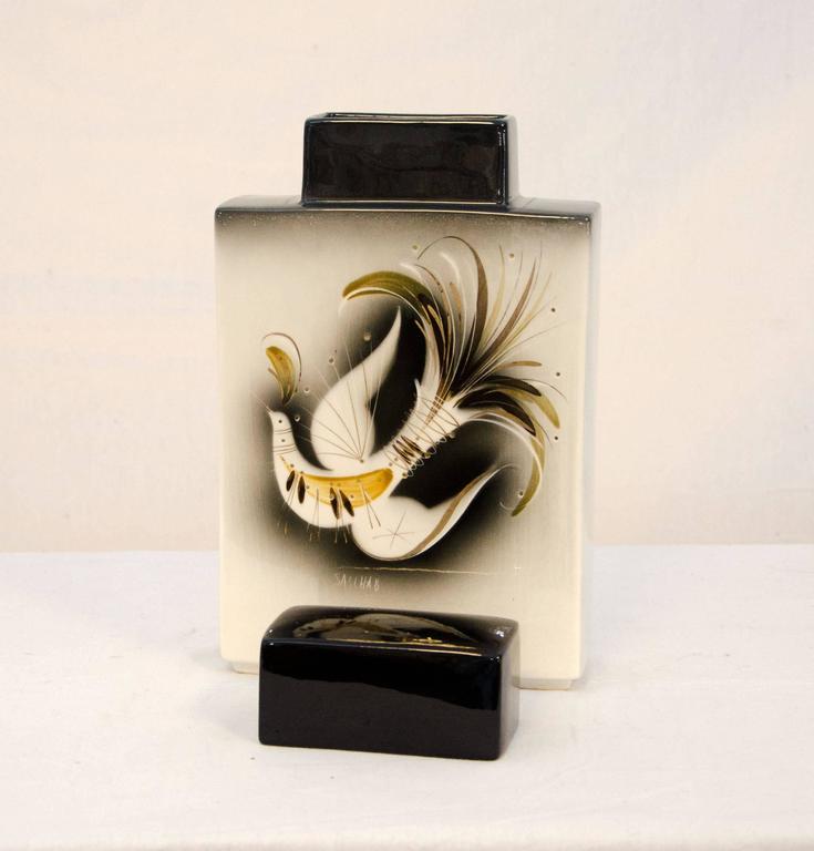 Ceramic "Tea Canister" Jewel Bird Pattern, Sascha Brastoff at 1stDibs
