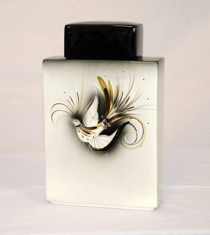 Ceramic "Tea Canister" Jewel Bird Pattern, Sascha Brastoff at 1stDibs