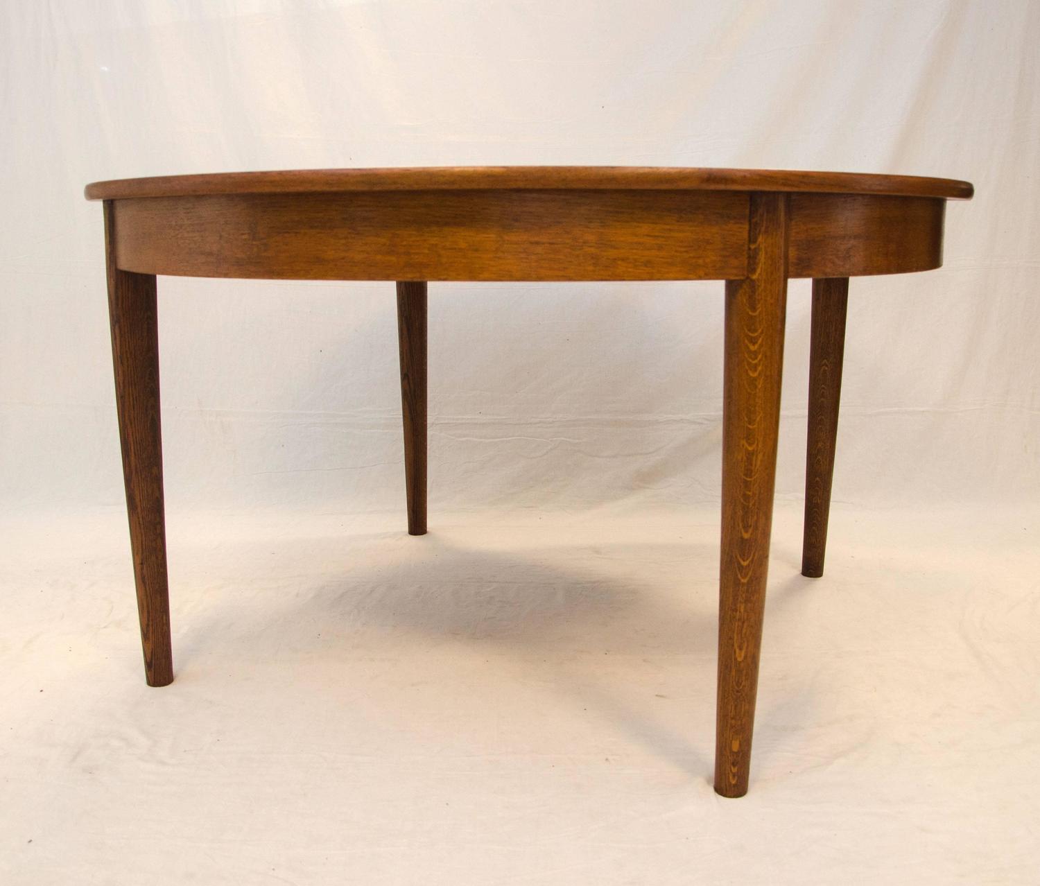 Danish Round Teak Dining Table with Four Skirted Leaves by Johannes ...