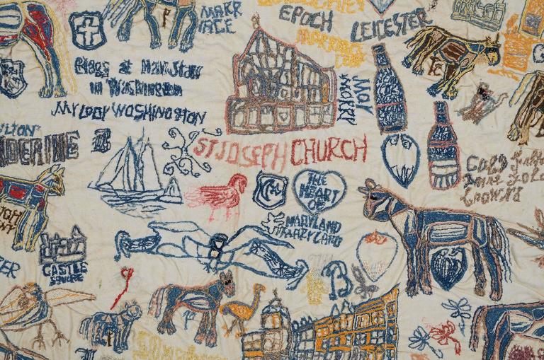 Embroidered Needlework Graffiti at 1stDibs