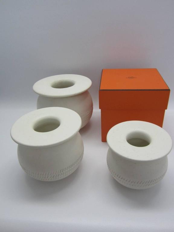 Hermes Textured Ceramic Pots, Set of Three at 1stDibs | hermes pots