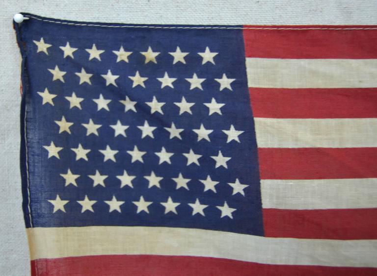 Small Printed Cotton 49 Star Flag at 1stDibs