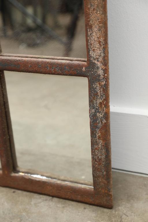 Antique 19th Century Industrial Iron Window Mirror at 1stDibs