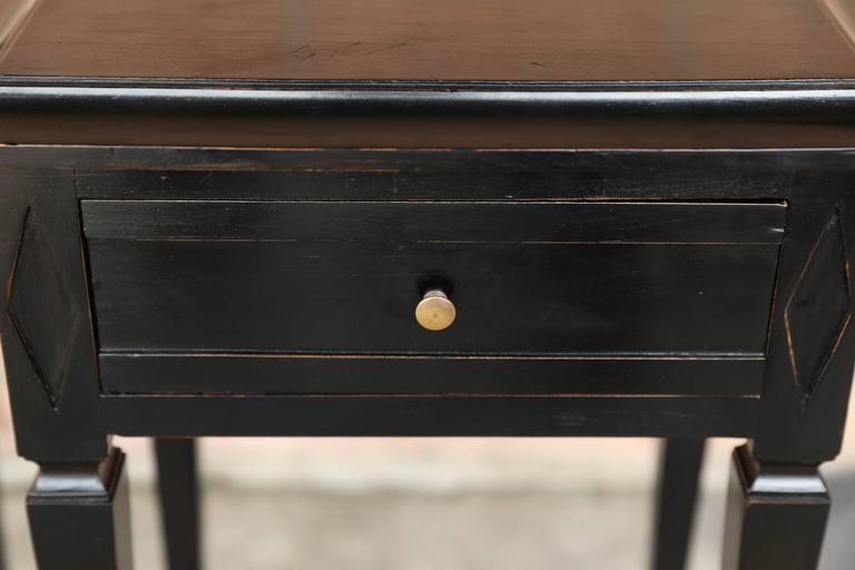 Pair of Small Federal style Black Lacquered Tables at 1stDibs