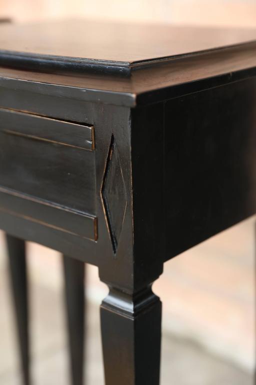 Pair of Small Federal style Black Lacquered Tables at 1stDibs