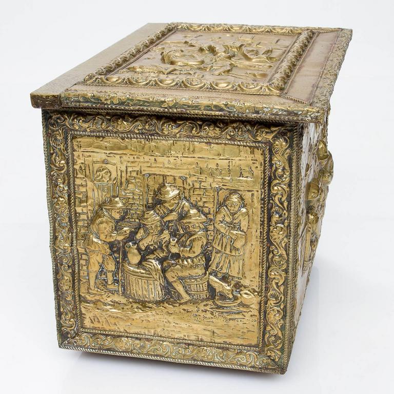 19th Century English Brass Fireside Box at 1stDibs