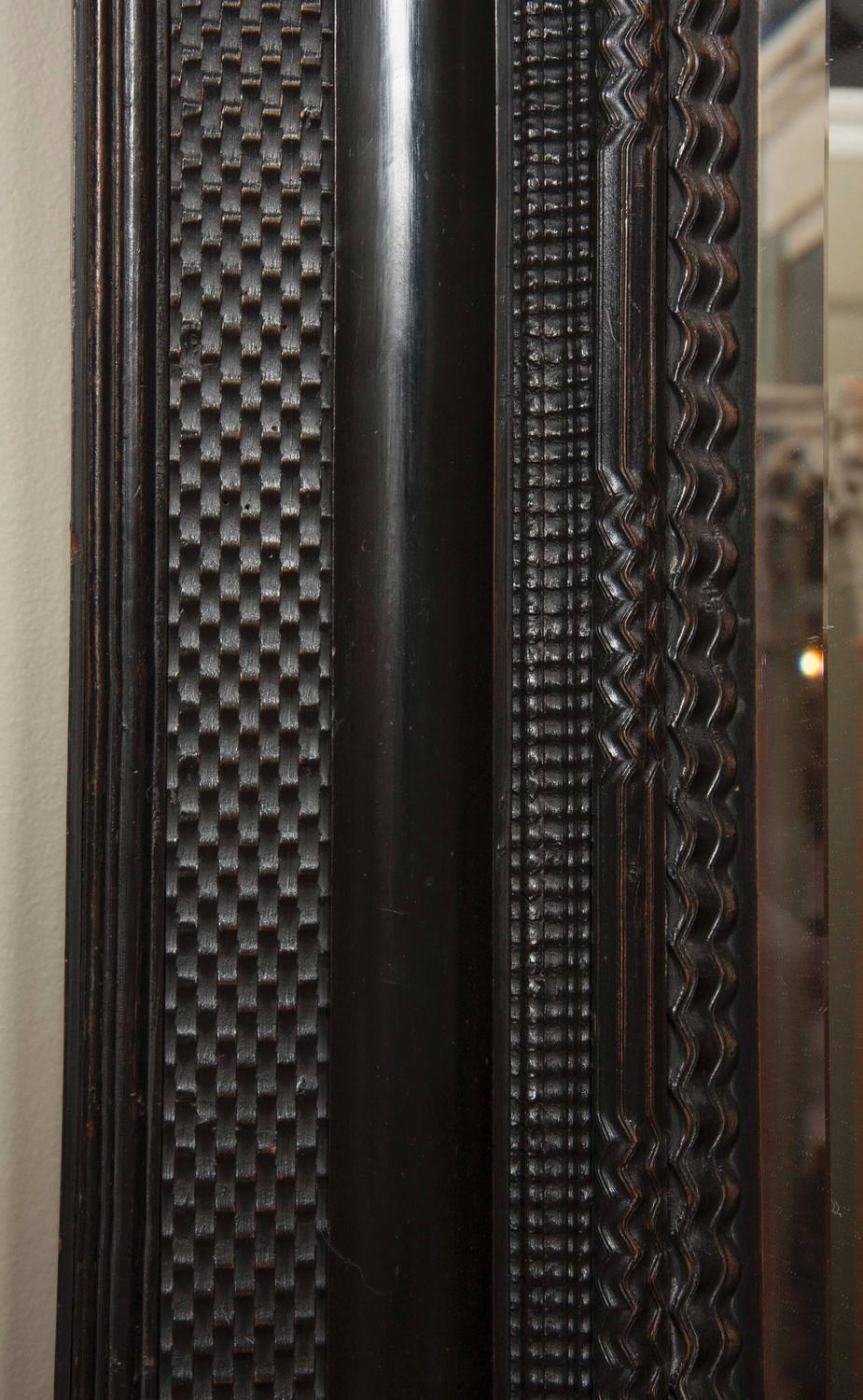 Large Late 19th Century Dutch Ripple Molded and Ebonized Mirror at 1stdibs