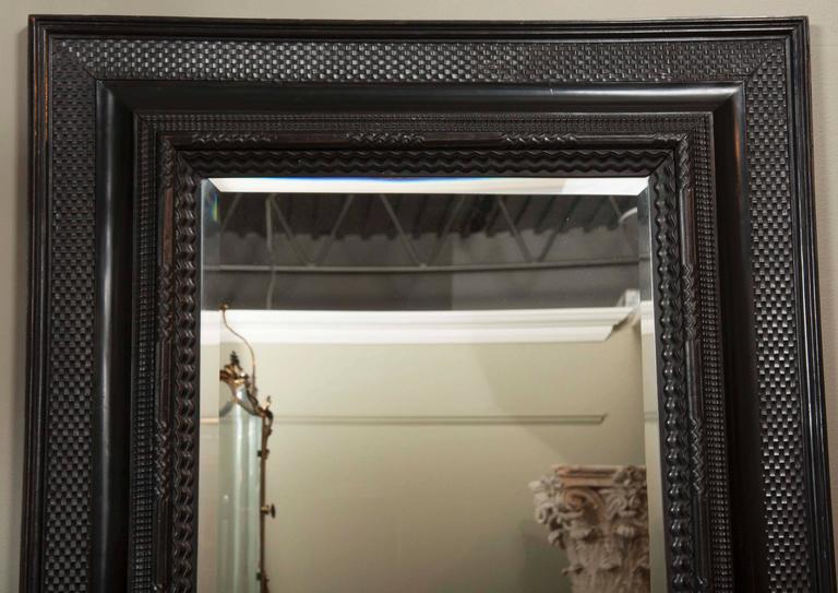 Large Late 19th Century Dutch Ripple Molded and Ebonized Mirror at 1stDibs