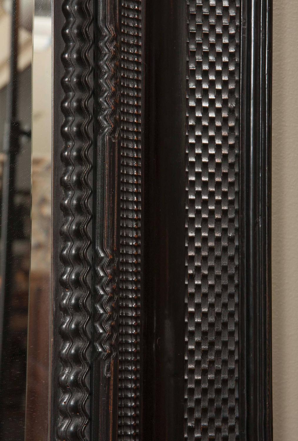 Large Late 19th Century Dutch Ripple Molded and Ebonized Mirror at 1stdibs