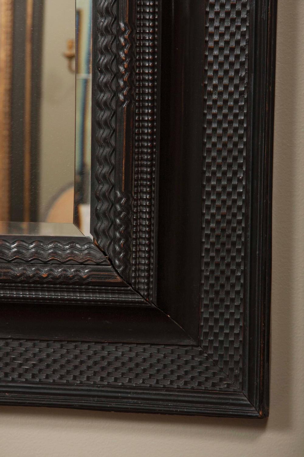 Large Late 19th Century Dutch Ripple Molded and Ebonized Mirror at 1stdibs