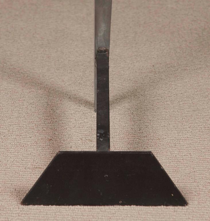 Chromed Steel Andirons Attributed to Francois Monnet For Sale at 1stDibs