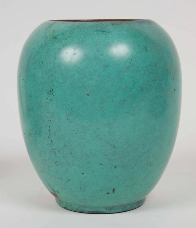 Pair of WMF Enamel on Copper Vases at 1stDibs