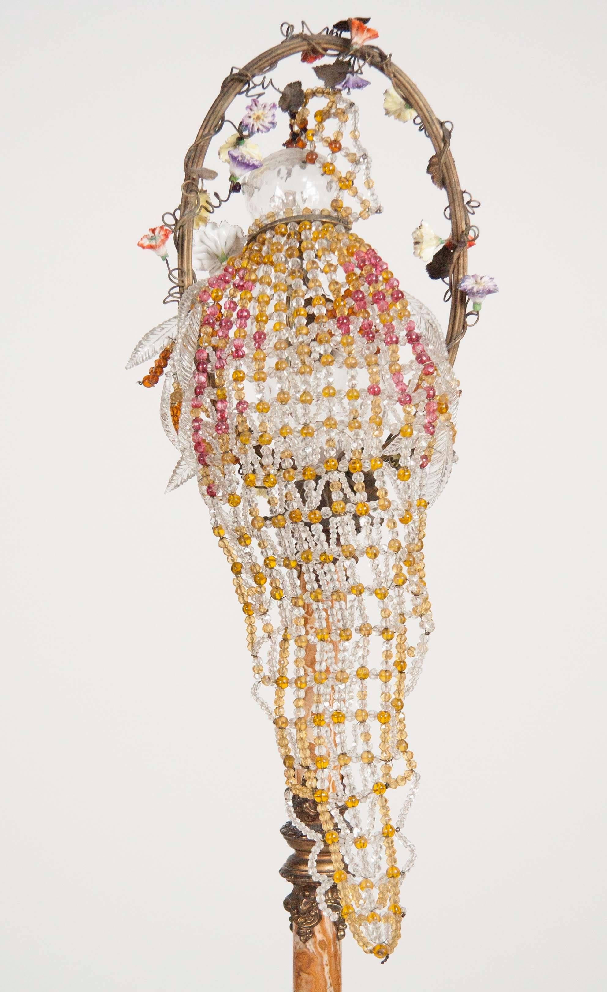 Czech Glass Beaded Bird Floor Lamp at 1stDibs | beaded floor lamp