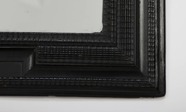 Dutch Ebonized Ripple Frame Mirror at 1stDibs