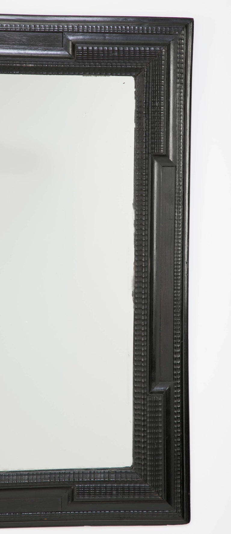 Dutch Ebonized Ripple Frame Mirror at 1stDibs