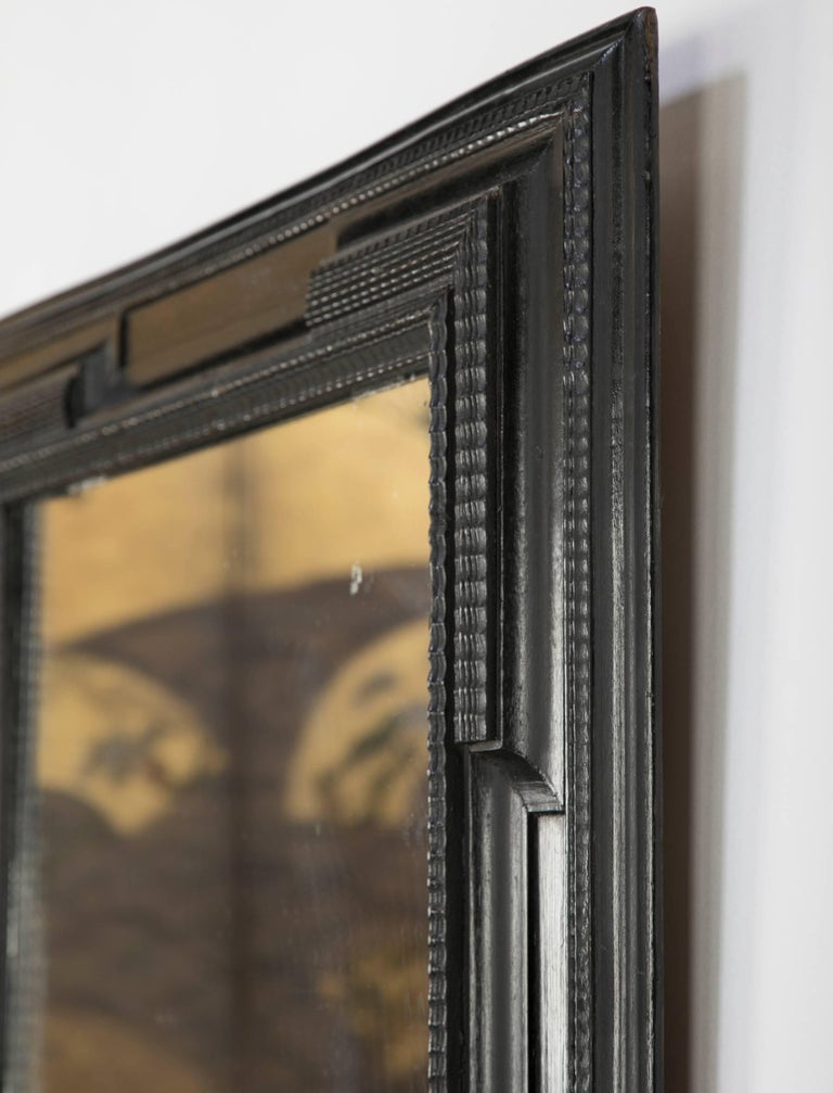 Dutch Ebonized Ripple Frame Mirror at 1stDibs