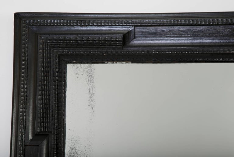 Dutch Ebonized Ripple Frame Mirror at 1stDibs