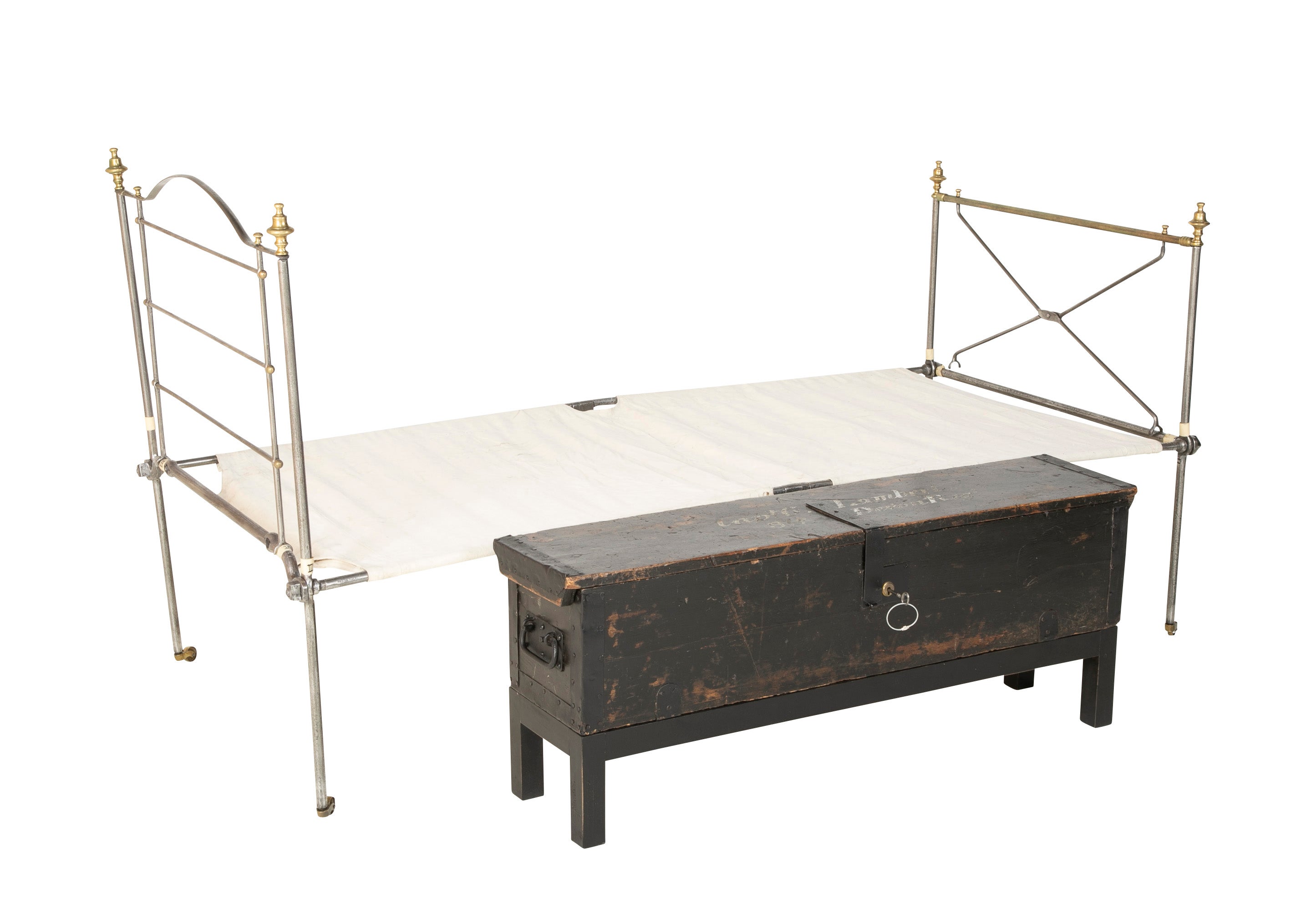 19th C English Regency Mahogany Campaign Bed by Morgan and Sanders at ...