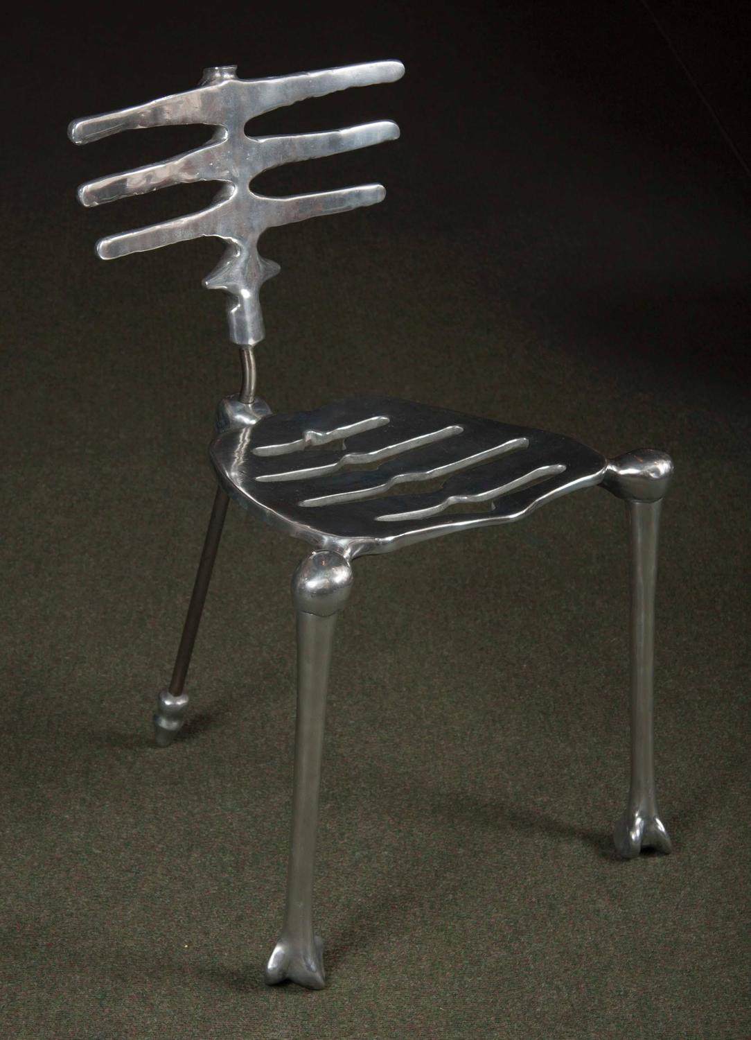 Polished Aluminum Skeleton Form Chair For Sale at 1stdibs