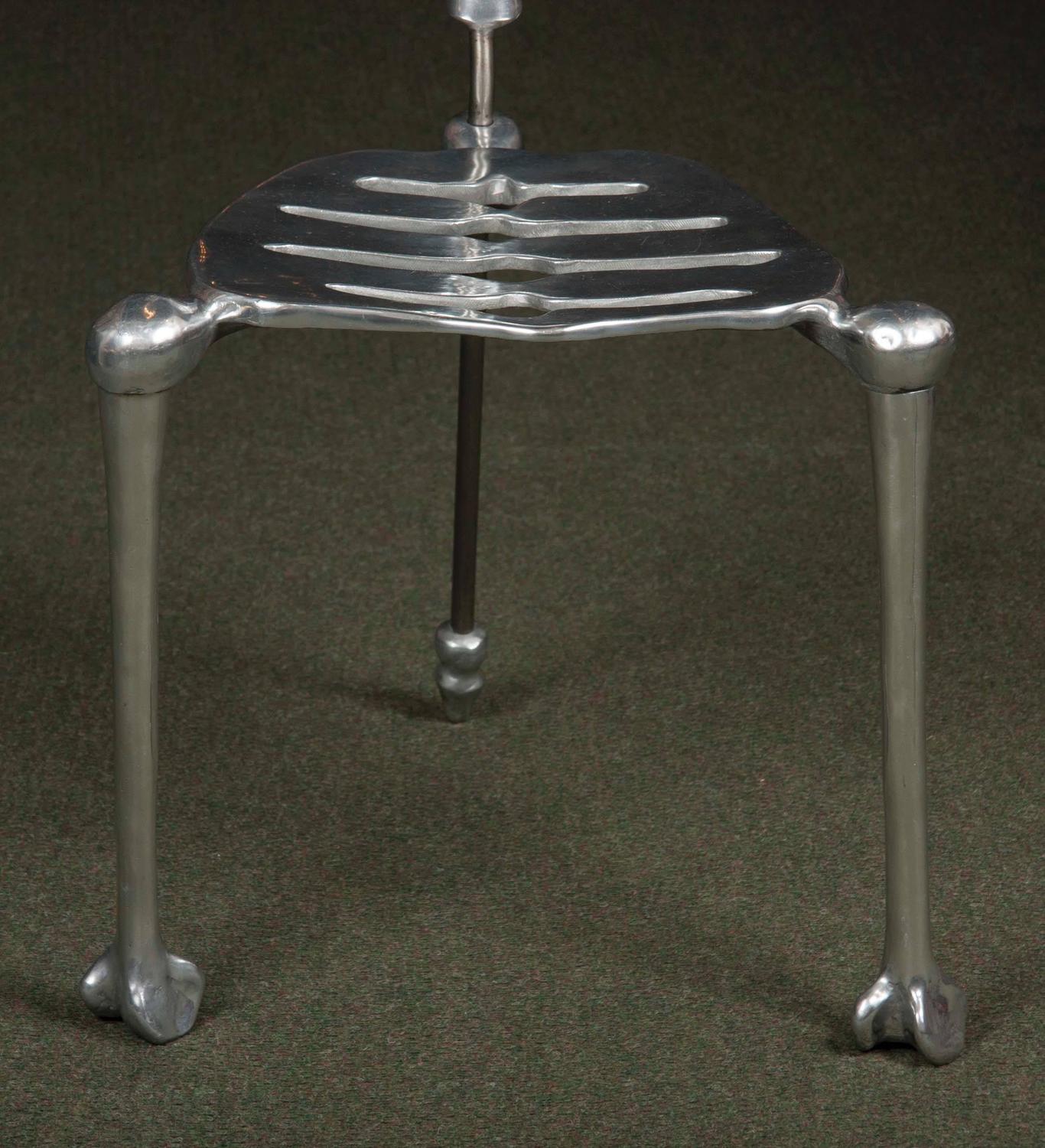 Polished Aluminum Skeleton Form Chair For Sale at 1stdibs