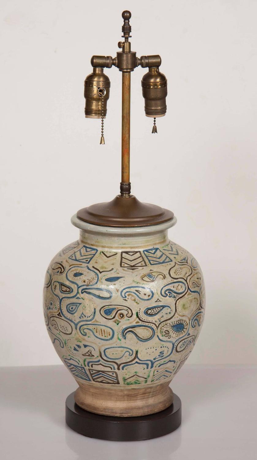 Middle Eastern Ceramic Lamp at 1stdibs