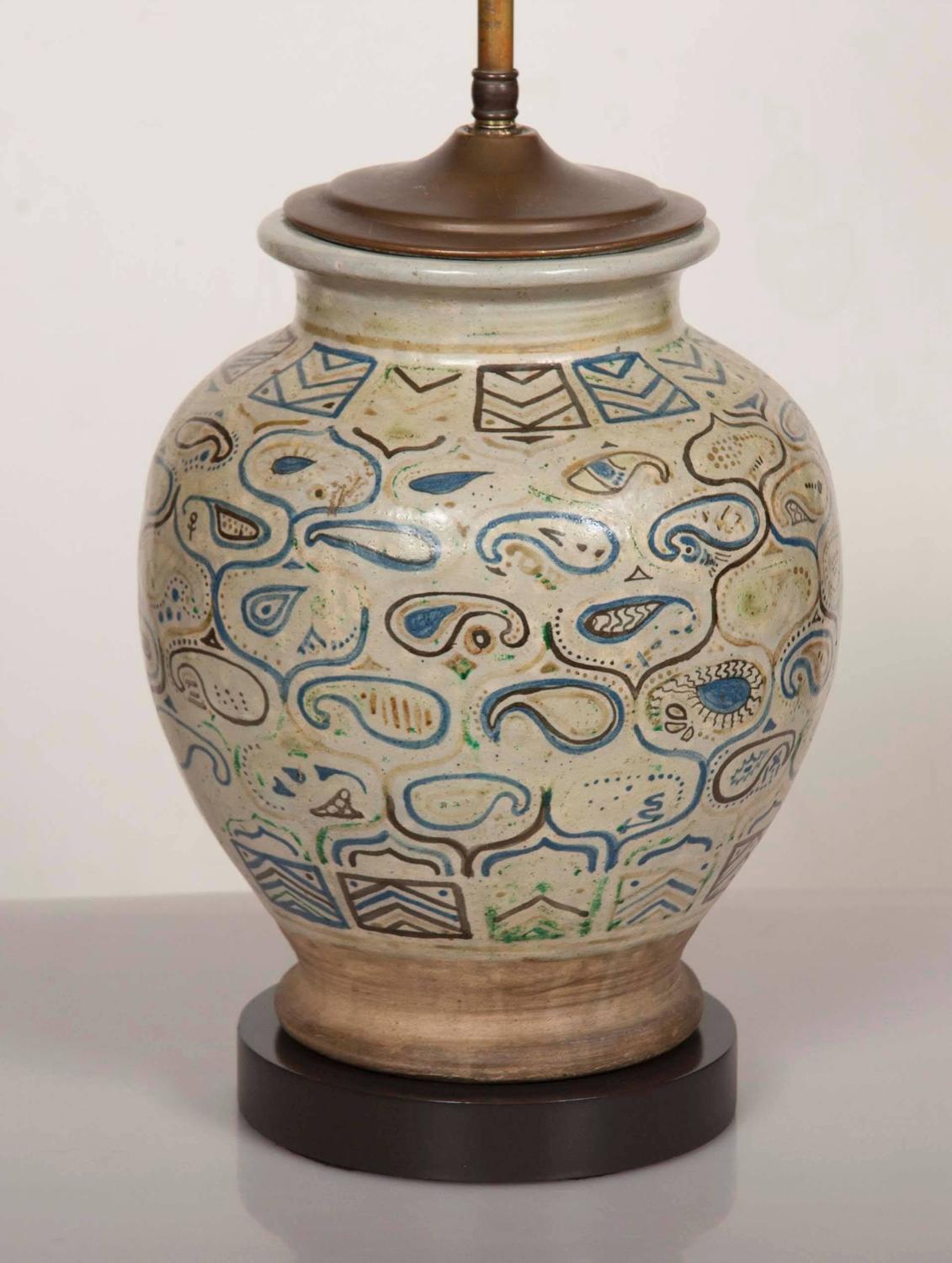 Middle Eastern Ceramic Lamp at 1stdibs