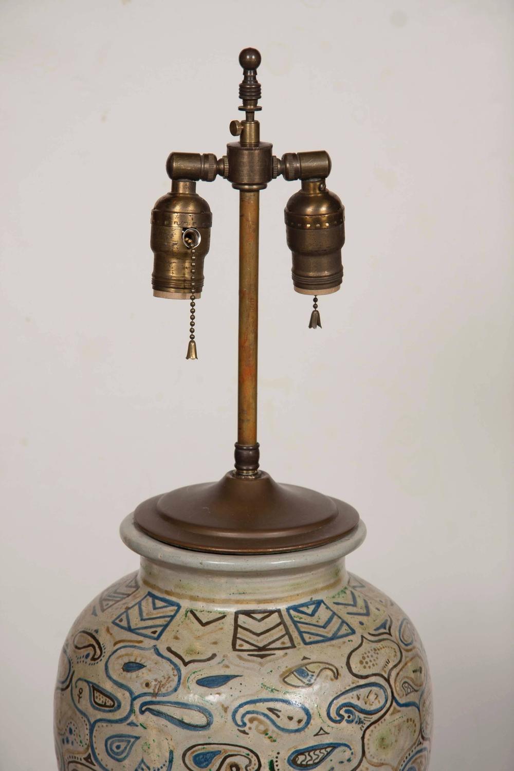 Middle Eastern Ceramic Lamp at 1stdibs