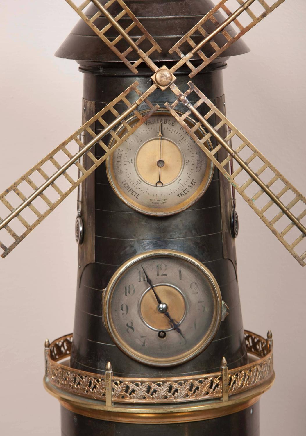 French Industrial Animated Windmill Clock For Sale at 1stdibs