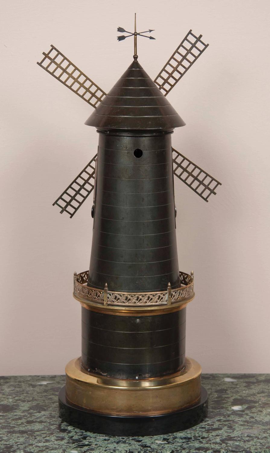 French Industrial Animated Windmill Clock For Sale at 1stdibs
