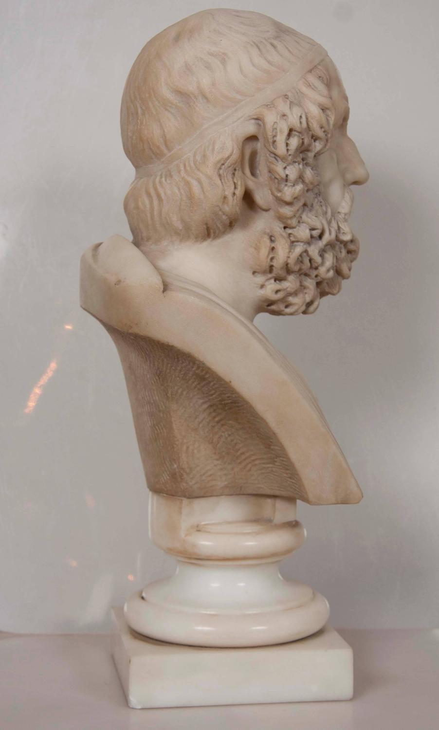 Solid Marble Bust of Homer For Sale at 1stdibs