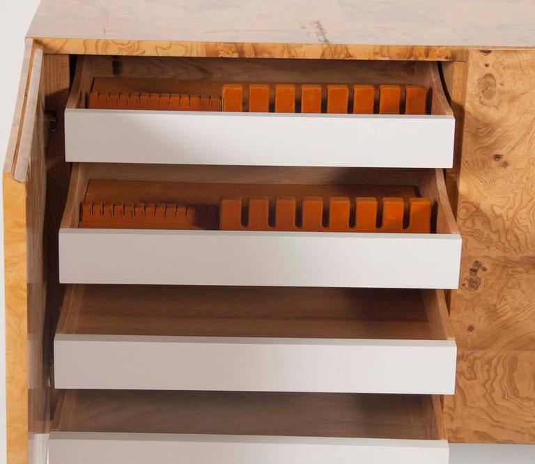 Olivewood Floating Sideboard Designed by Milo Baughman at 1stDibs