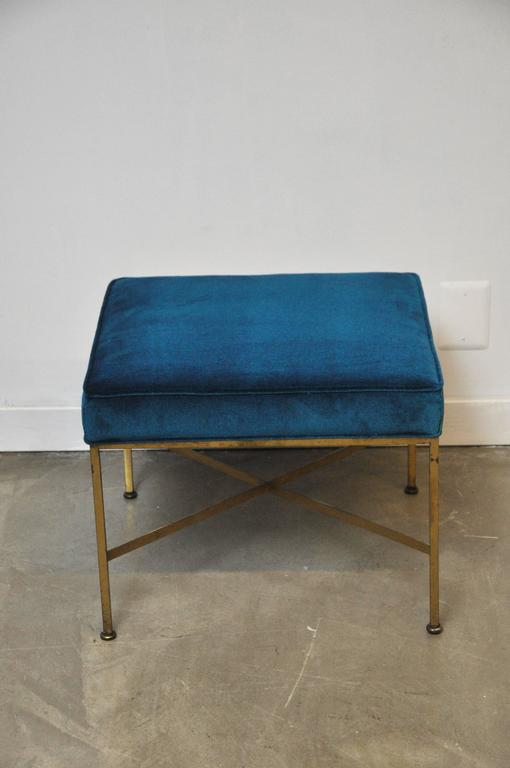 Pair of Brass X-Base Stools by Paul McCobb at 1stDibs