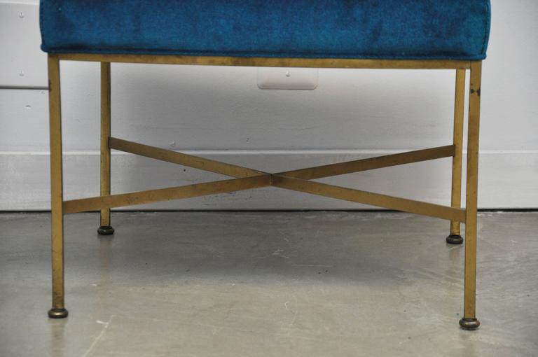 Pair of Brass X-Base Stools by Paul McCobb at 1stDibs