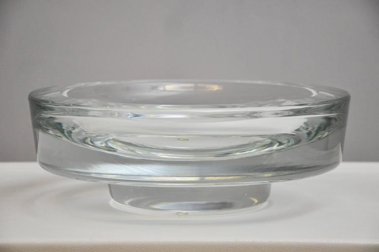 Signed Karl Springer Large Crystal Bowl For Sale at 1stDibs
