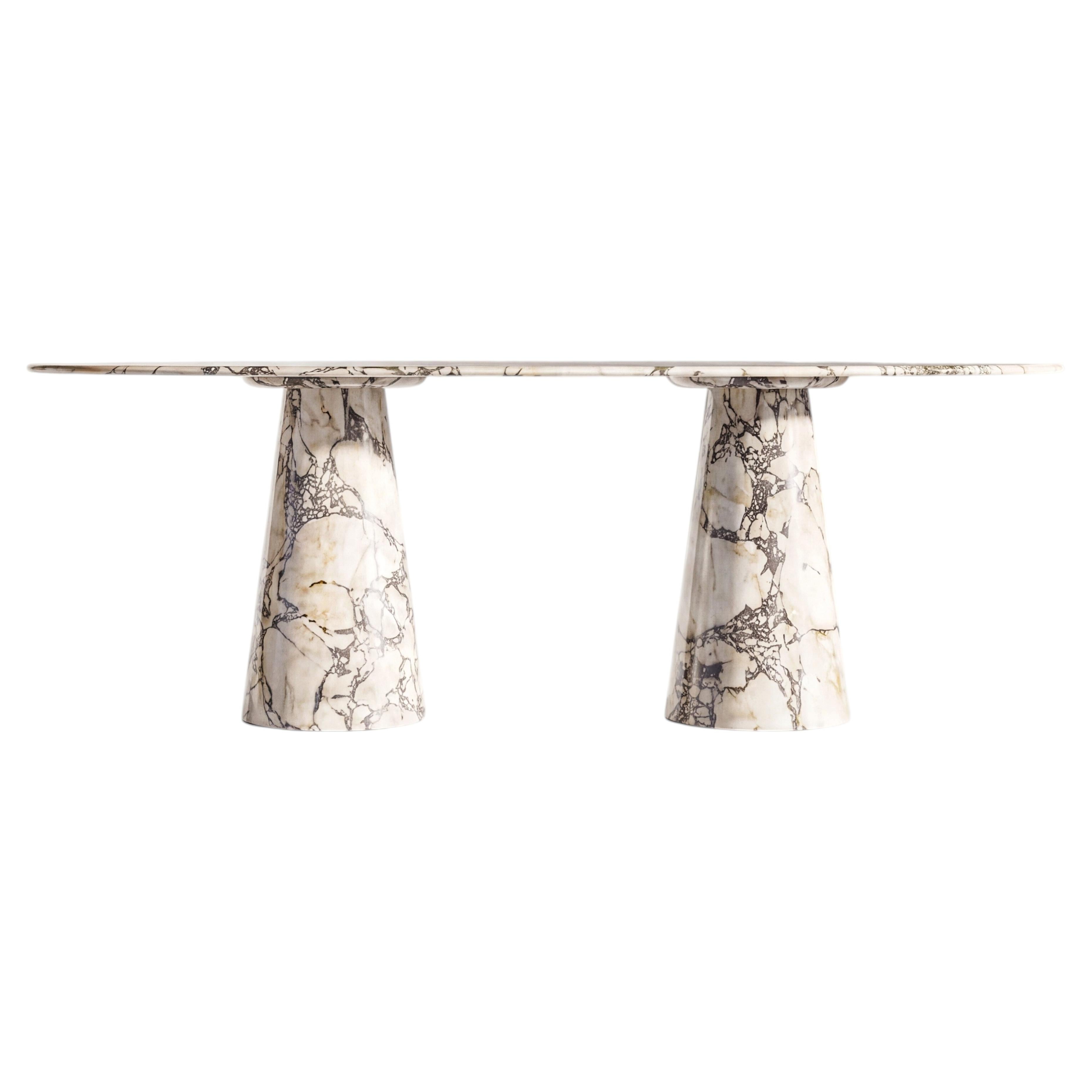 Calacatta Viola Marble Oval Table With Pedestal Base, Custom Dining ...