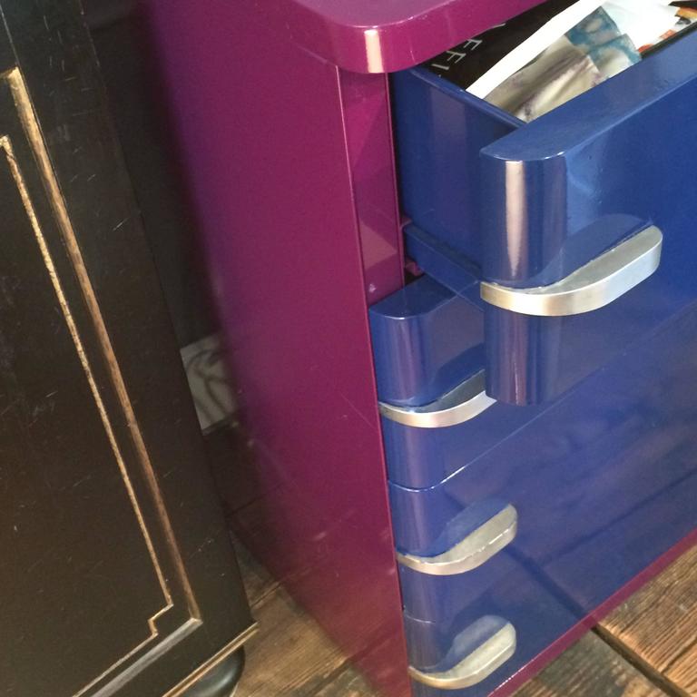Vintage Metal Powder Coated Chest of Drawers at 1stDibs