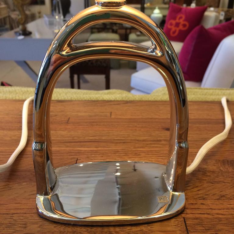Chrome Ralph Lauren Saddle Stirrup Table Lamps at 1stdibs