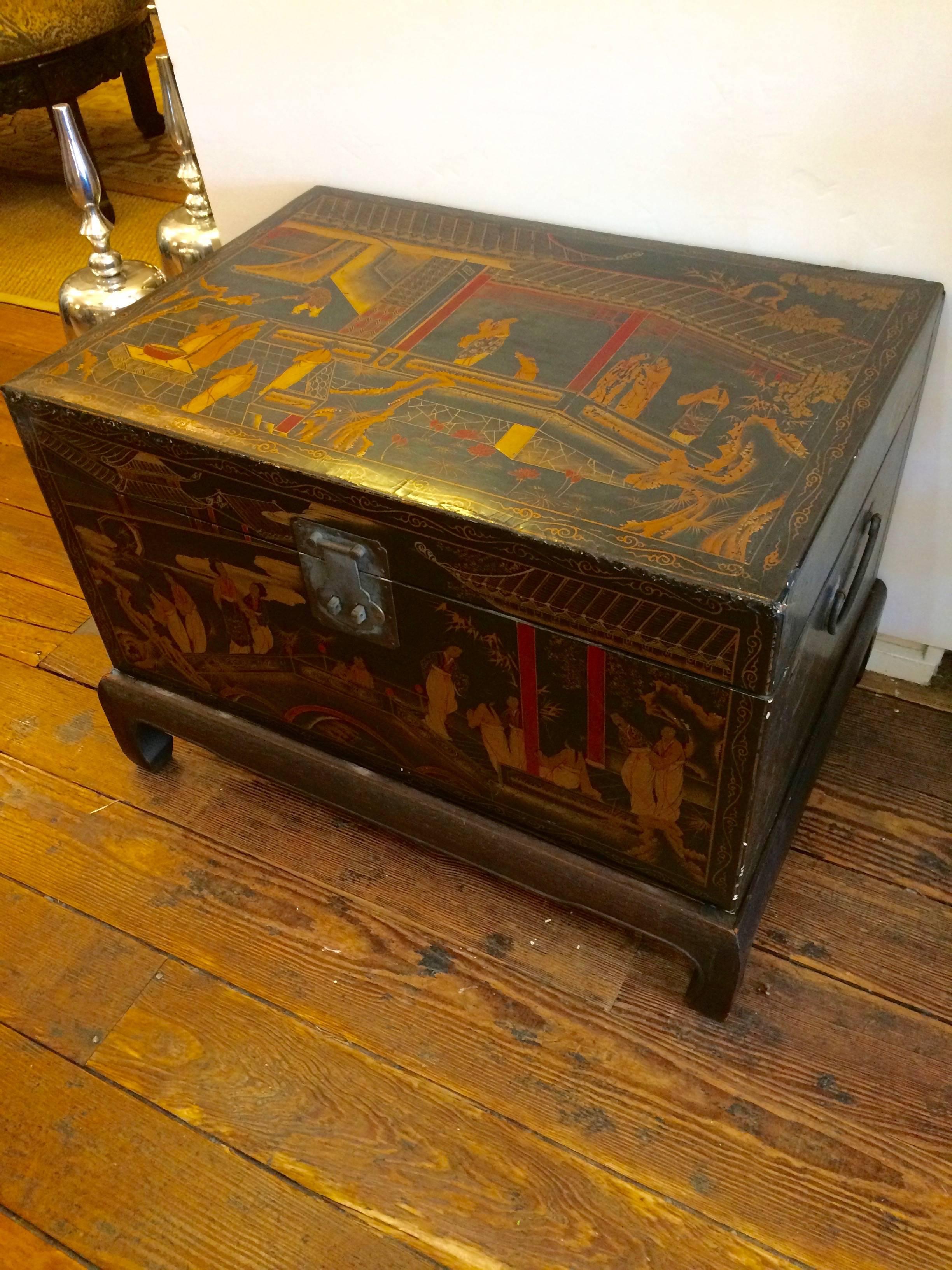 Wonderful Pair of Japanese Laquered Tea Boxes on Stands at 1stDibs