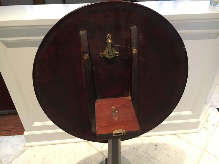 Antique Mahogany Flip Top Round Side Table at 1stDibs