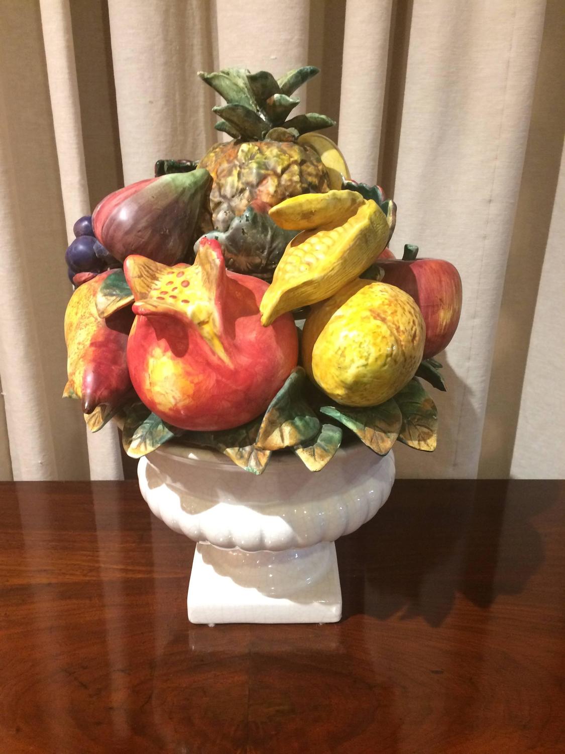 Mouthwatering Italian Ceramic Fruit Bowl Centerpiece For Sale at 1stdibs