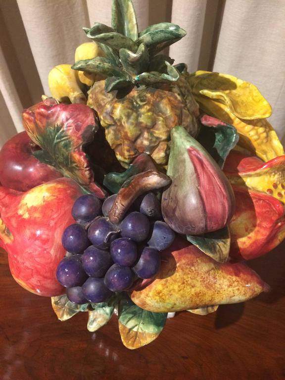 Mouthwatering Italian Ceramic Fruit Bowl Centerpiece at 1stDibs