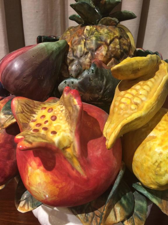 Mouthwatering Italian Ceramic Fruit Bowl Centerpiece at 1stDibs