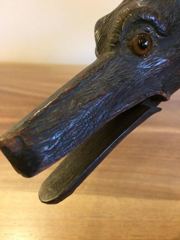 Rare Victorian Carved Wood Hanging Dog Clip at 1stDibs
