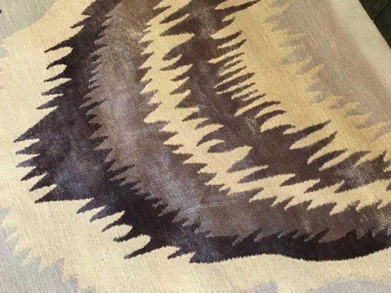 Stunning Handwoven Custom Silk and Wool Tibetan Rug at 1stDibs