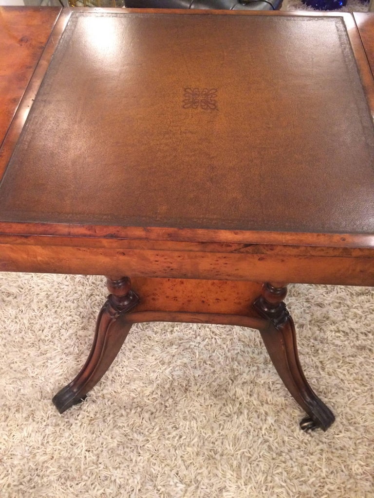 Classically Beautiful Burl Wood Game Table at 1stDibs