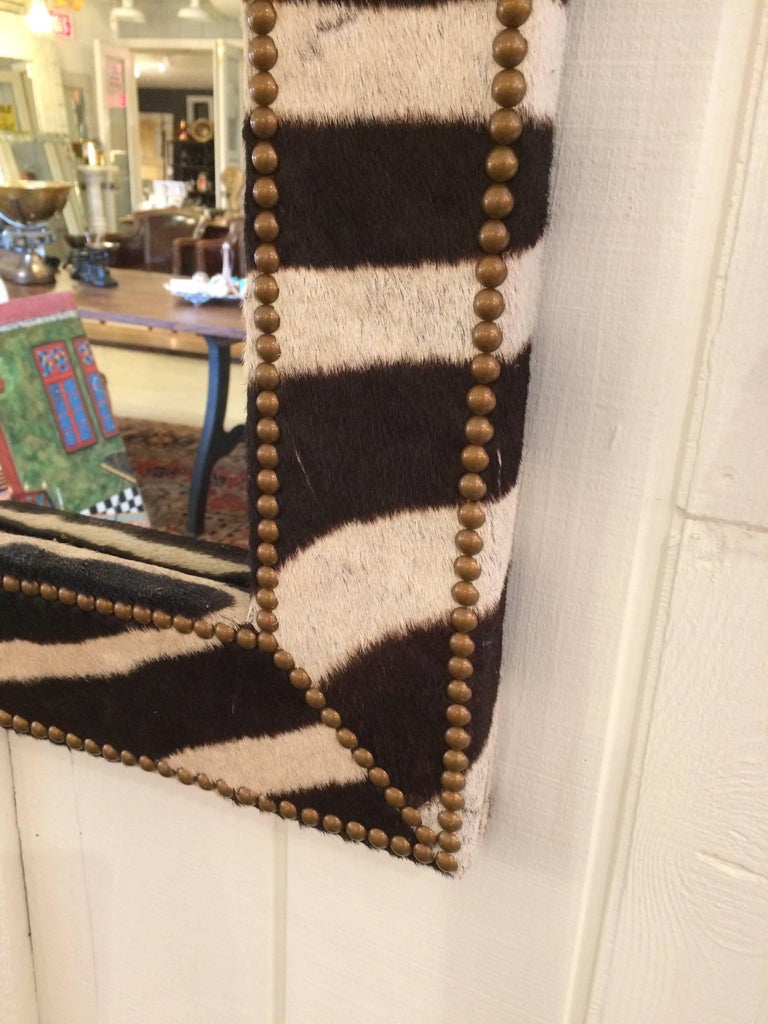 Super Chic and Graphic Authentic Zebra Hide Mirror at 1stDibs